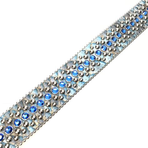 Bb Simon Sea Blue Pirarucu Crystal Belt Dudes Boutique