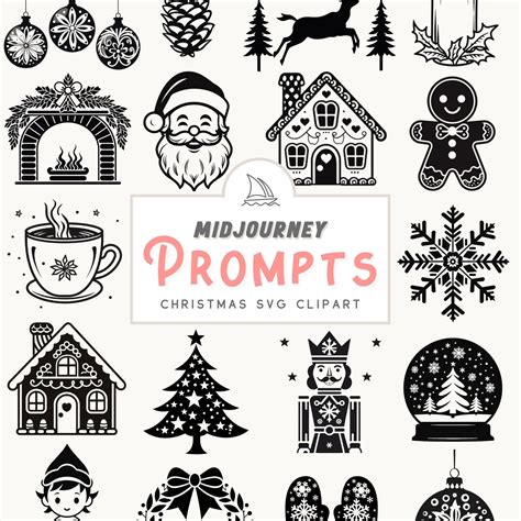 Midjourney Prompt Christmas SVG Clipart Creation Generate SVG Cut