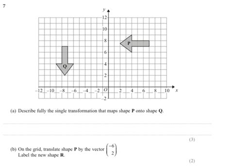 Solved 7 A Describe Fully The Single Transformation That Maps Shape