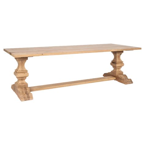 Bespoke Solid Aged French Oak Abbey Column Dining Table With Matte