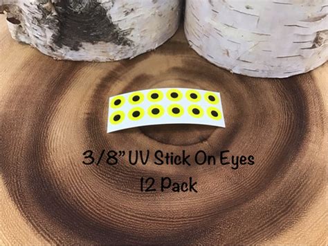 3 8 UV Stick On Eyes 12 Pack Fishinator Lures