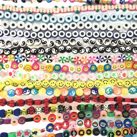 Polymer Clay Bead Assorted Strings Crystal Geological