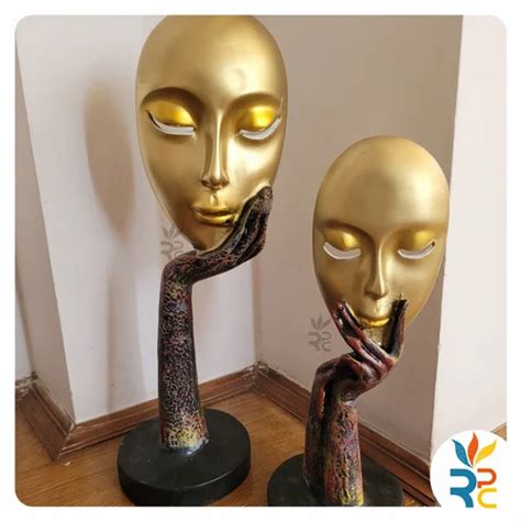 Golden And Brown Resin Lady Face Mask Sculptures For Interior Decor At ₹ 1050set In New Delhi