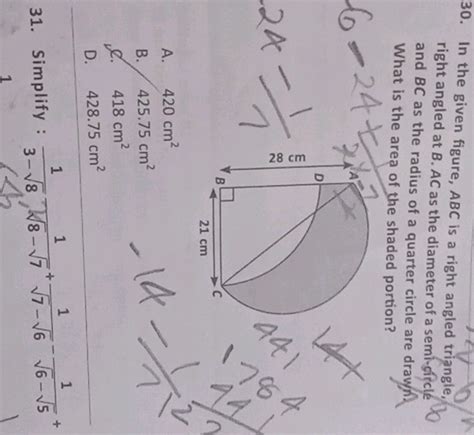 30 In The Given Figure A B C Is A Right StudyX