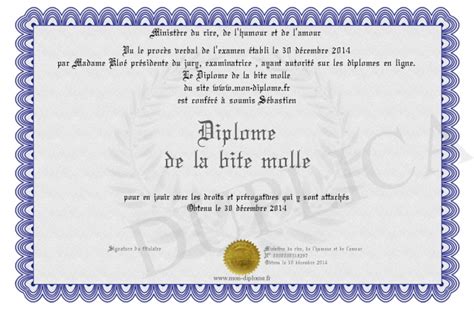 Diplome De La Bite Molle
