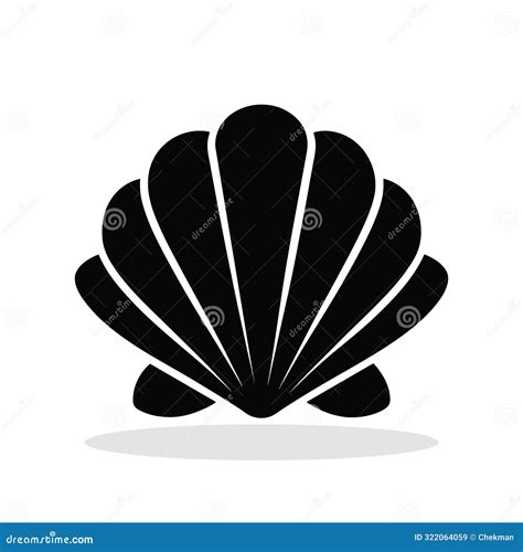 Sea Shell Icon Pearl Shell Icon Shell Vector Icon Black Seashell