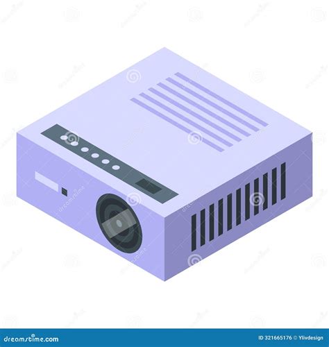 Modern Digital Projector Displaying Presentation With Isometric View