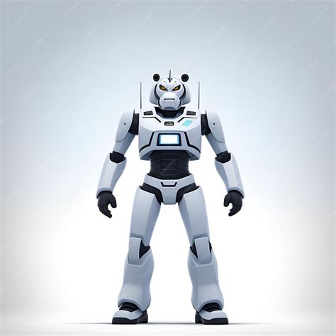 Premium Ai Image A Robot Tiger Standing In White Background
