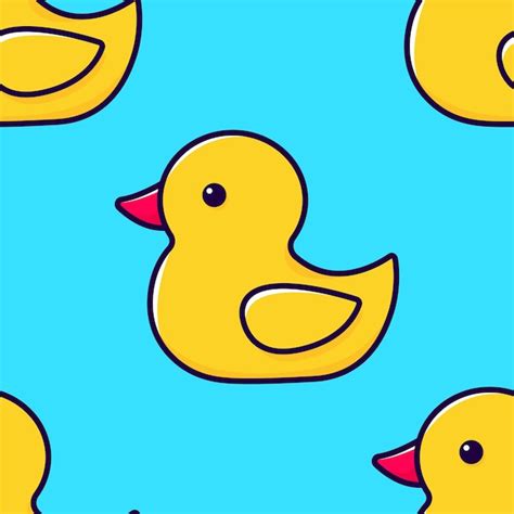 Premium Vector Seamless Pattern Yellow Rubber Duck Vector Illustration