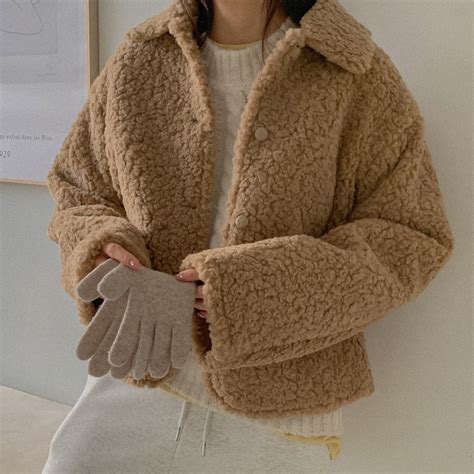 입따 Ipdda 입따 도톰 푸들 소프트 뽀글이 숏 Jk 3컬러 양털 플리스 카라 싱글 양털 퍼 자켓