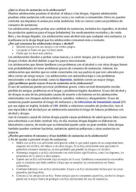 Qué Es El Uso De Sustancias En La Adolescencia Algunos Adolescentes