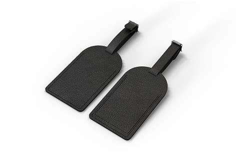 프로모션 브랜딩 3d 렌더링 일러스트레이션을 위한 가죽 개인 빈 수하물 태그 0명에 대한 스톡 사진 및 기타 이미지 0명 가방 가죽 Istock