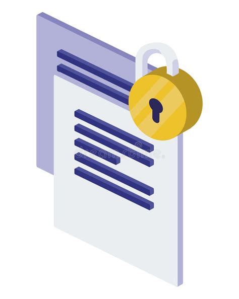 Paper Document With Padlock Stock Illustration Illustration Of Format Concept 143331309