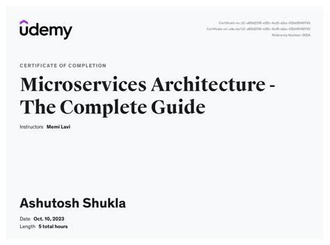Udemy Course Completion Certificate Ashutosh Shukla