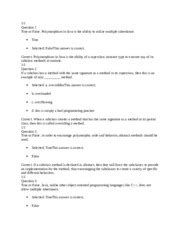 ITS 320 Module 6 Mastery Exercise 1 1 Question 1 True Or False Polymorphism In Java Is The