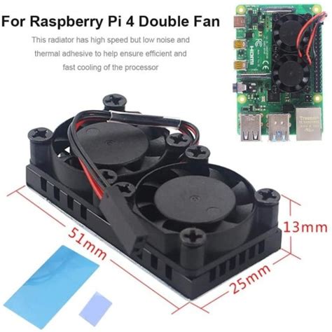 Jual Dual Heatsink Fan Raspberry Pi 4 Thermal Tape Pendingin Super Cooling Kota Batam DI