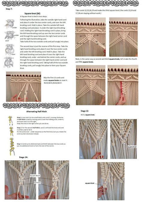 PDF Instructions Macrame Curtain HANDMADE Macrame Wall Etsy