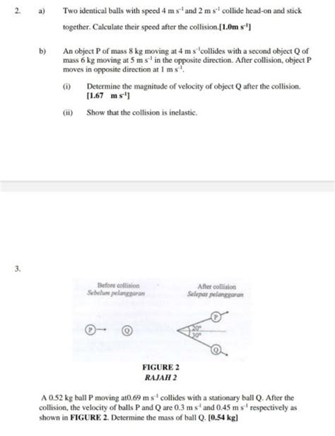solved 2 a two identical balls with speed 4 ms and 2
