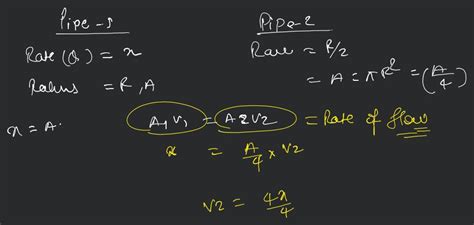 A Liquid Is Flowing In Streamline Manner In A Pipe 1 With Rate Xif The S