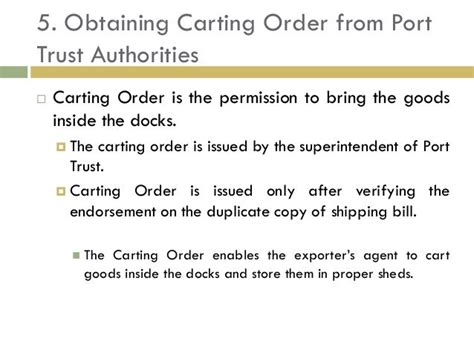 Stages Of Export Order