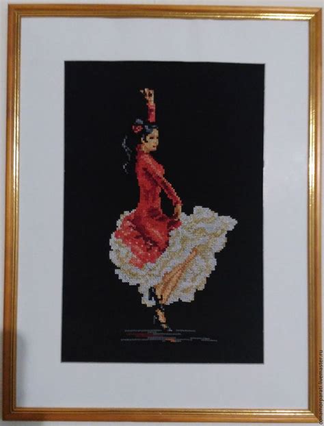 Картина Танцовщица фламенко вышивка крестом в интернет магазине на Ярмарке Мастеров Картины
