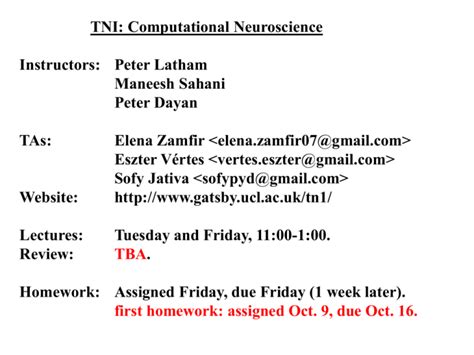 Slide 1 Gatsby Computational Neuroscience Unit