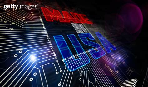 Processor factory with laser burning of Made in USA illustration 이미지
