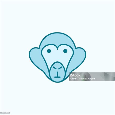 원숭이 2 컬러 라인 아이콘 간단한 색된 요소 그림입니다 Scientifics 연구에서 원숭이 개요 기호 디자인 설정 0명에