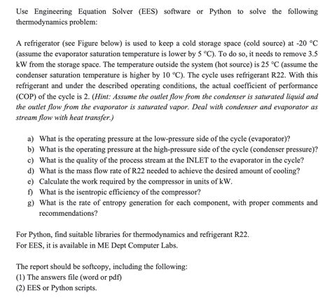 Solved Use Engineering Equation Solver Ees Software Or Chegg