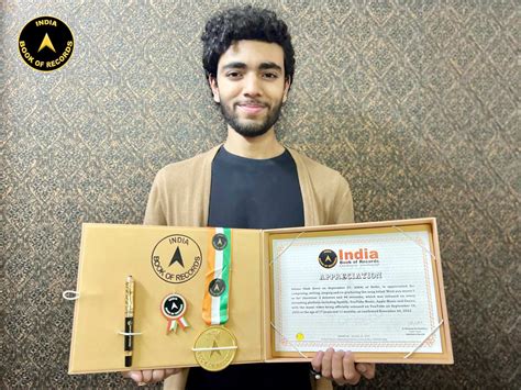 Ishaan Shah Appreciation India Book Of Records