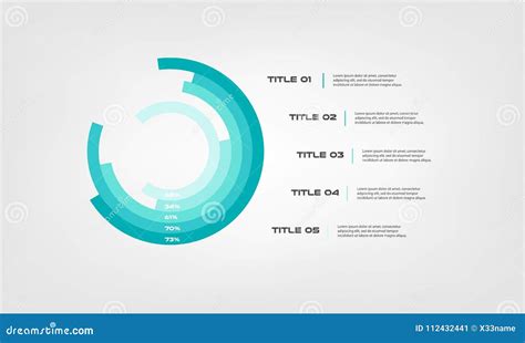Circular Chart Color Infographics Step By Step In A Series Of Circle Element Of Graph Diagram