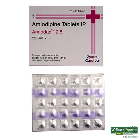 Buy Amlodac 25mg 30 Tablets Online At Best Prices Wellness Forever
