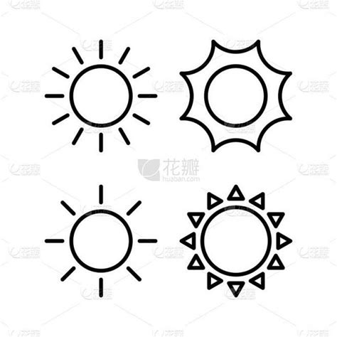 太阳图标矢量图解 亮度标志和符号