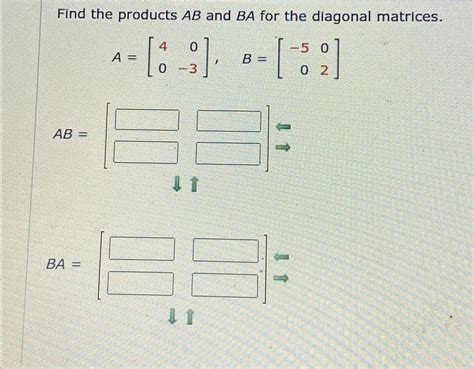 Solved Find The Products Ab ﻿and Ba ﻿for The Diagonal