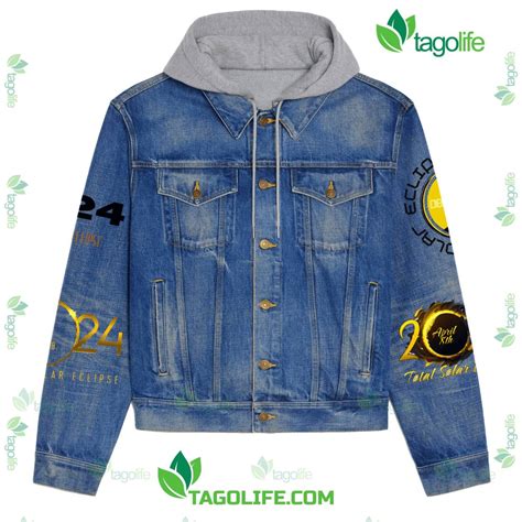 Total Solar Eclipse I Got Mooned Jean Jacket Hoodie Tagolife