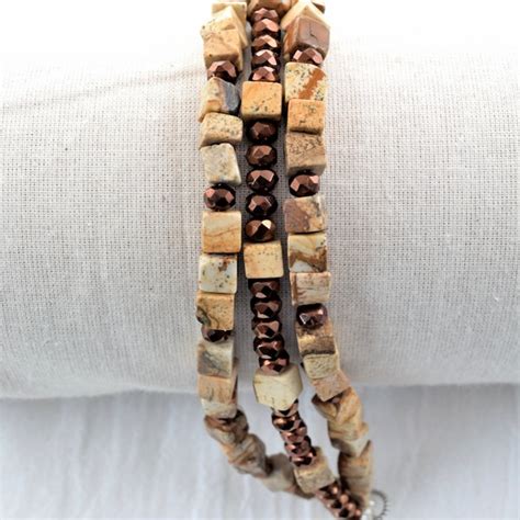 Multi Strand Gemstone Bracelet Etsy