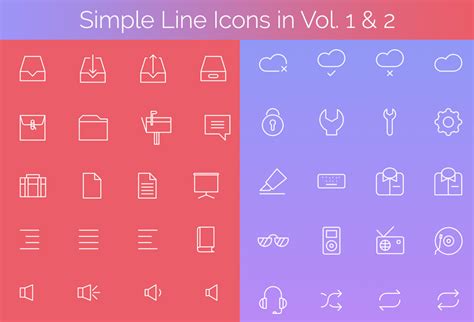 200 free simple line icons graphicsfuel