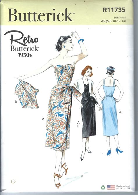 Uncut Butterick Sewing Pattern 11735 6923 Misses Vintage 50s Etsy