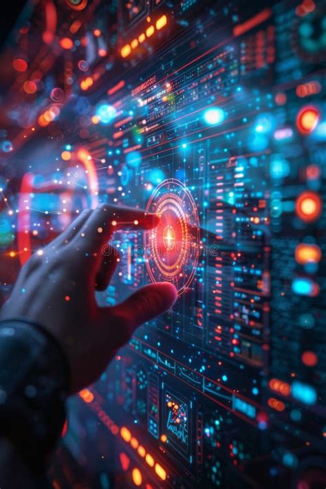 Business Banner Featuring Augmented Reality With Futuristic Holographic Interface Digital Data