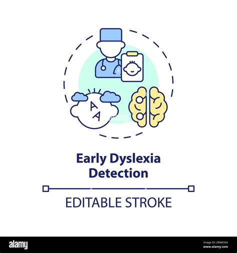 2d Customizable Line Icon Early Dyslexia Detection Concept Stock Vector Image And Art Alamy