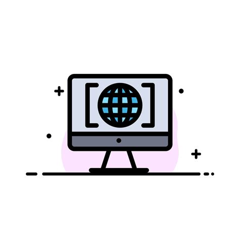 Computer Internet World Big Think Business Flat Line Filled Icon Vector Banner Template 14848873