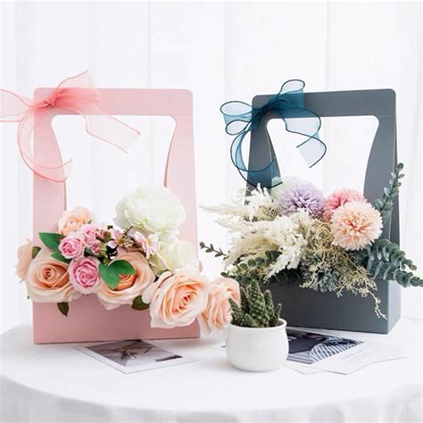 Jual Vas Bunga Kotak Bunga Tenteng Flower Box Barang Florist Tas Bunga Shopee Indonesia
