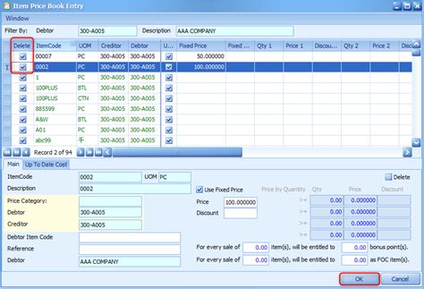Troubleshooting Unable To Delete Debtor The Value Of Column Accno In Table Itemprice Does Not