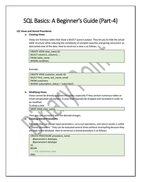 Solution Sql Basics A Beginner S Guide Part 4 Studypool