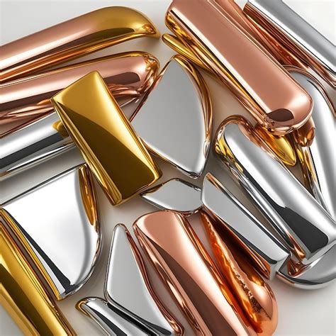 A Dynamic Abstract Background Featuring Glossy Overlapping Geometric Shapes In Metallic Shades