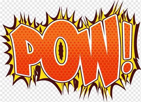 Pow Text Orange Poster Png Pngwing