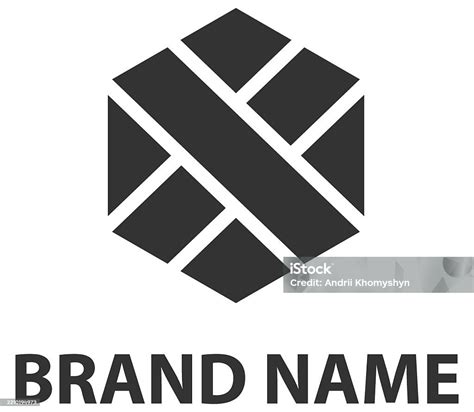 육각형 안에 맞물리는 모양을 특징으로 하는 추상적인 기하학적 개념 현대적이고 미니멀한 디자인으로 기술 건설 또는 보안 회사에 적합합니다 0명에 대한 스톡 벡터 아트 및 기타