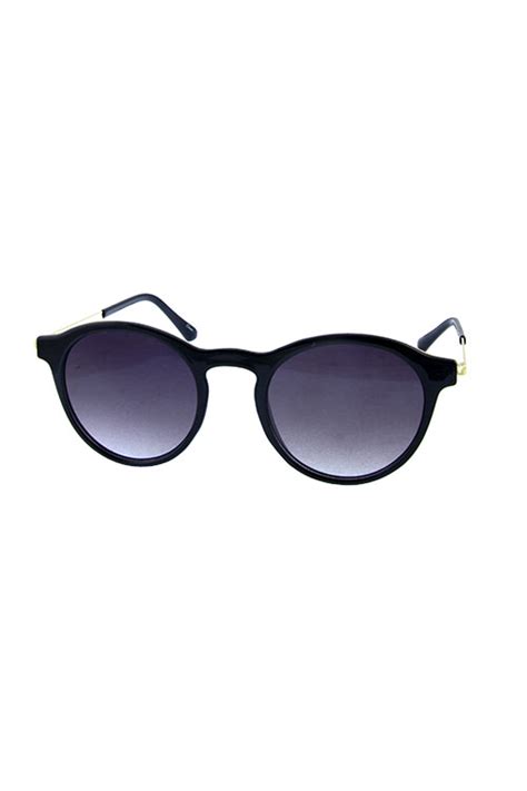 Womens Metal Arm Detailed Rounded Sunglasses A4 Yb94019 City Sunglass