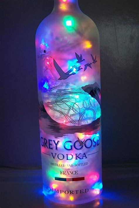 Grey Goose Vodka Recycled 1l Liquor Bottle Accent Light W100 Etsy