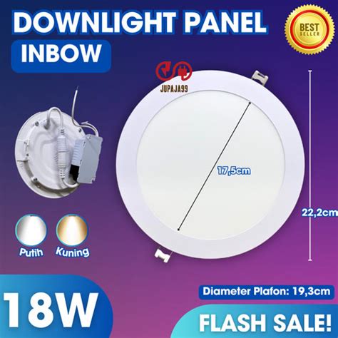 Jual Lampu Downlight LED Panel Inbow 18 Watt Tipis Bulat Kotak BULAT PUTIH Kota Surabaya